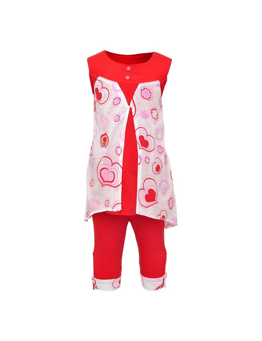 Compleu vara: Bluza lunga si Colanti 3/4 model abstract 7706
